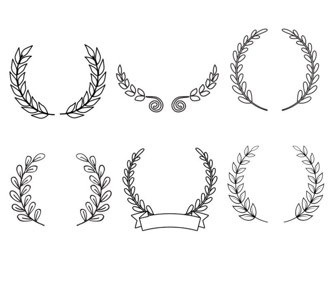 Monogram Frame Svg Bundle Leaf Frame Svg Laurel Frame Svg - Etsy