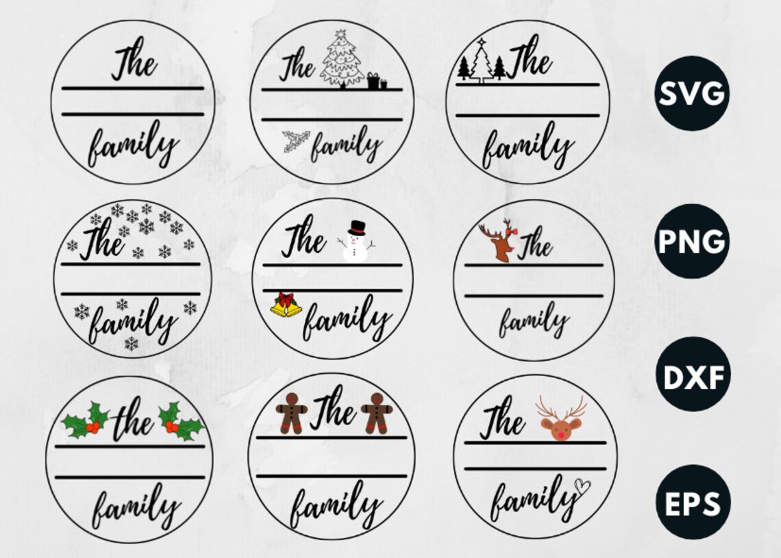 The Family Frame Bundle Svg, Ornament Svg, Family Name Monogram Svg ...