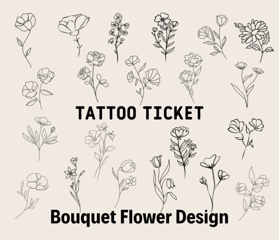 Flower Bouquet Svg Bundle Tattoo Design Tattoo Svg Flower - Etsy