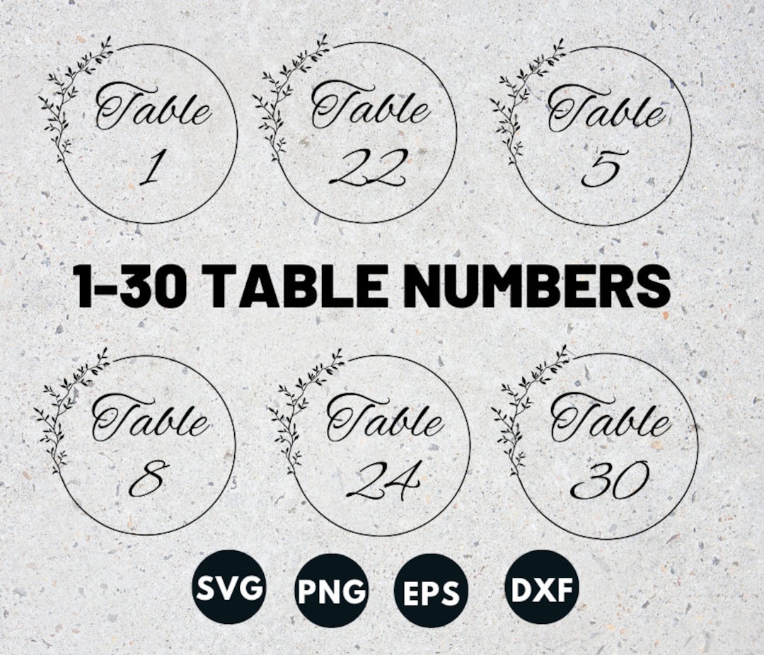 Wedding Table Numbers Svg, Wedding Sign Svg, Calligraphy Numbers Svg ...