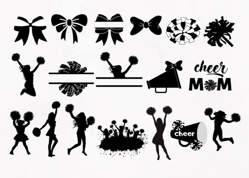 Cheerleader Svg, Cheer Svg, Cheer Design, Cheer Cut File, Pom Pom Svg ...