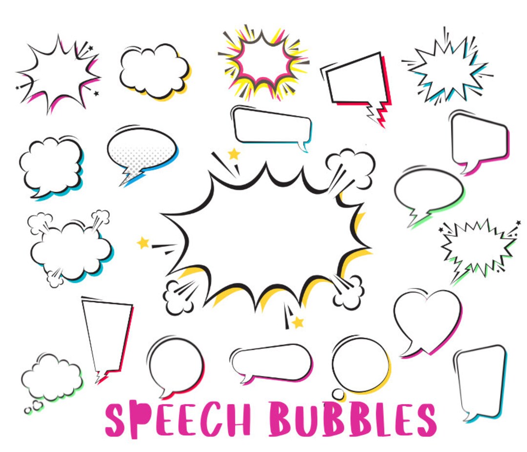 Speech Bubbles Svg Bundle, Dialog Box Svg, Expression Box Svg - Etsy