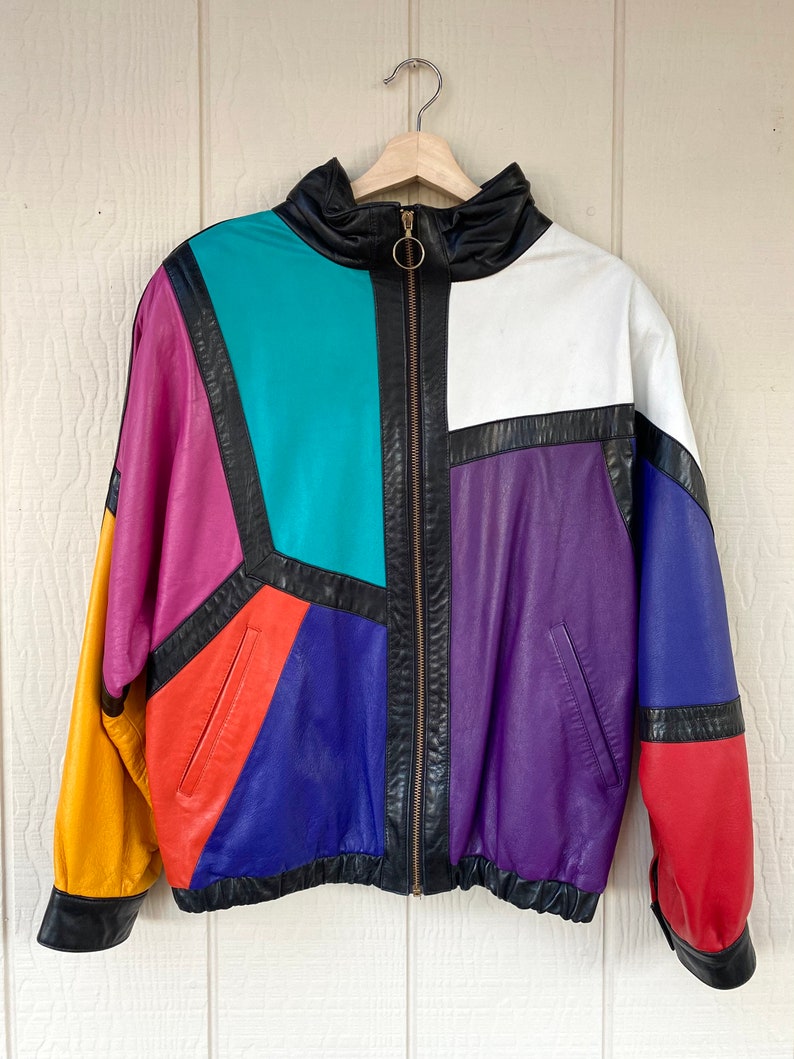 1980s 80s Vintage Colorblock Patchwork New Wave Hip Hop Style - Etsy
