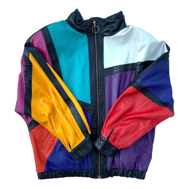 1980s 80s Vintage Colorblock Patchwork New Wave Hip Hop Style - Etsy