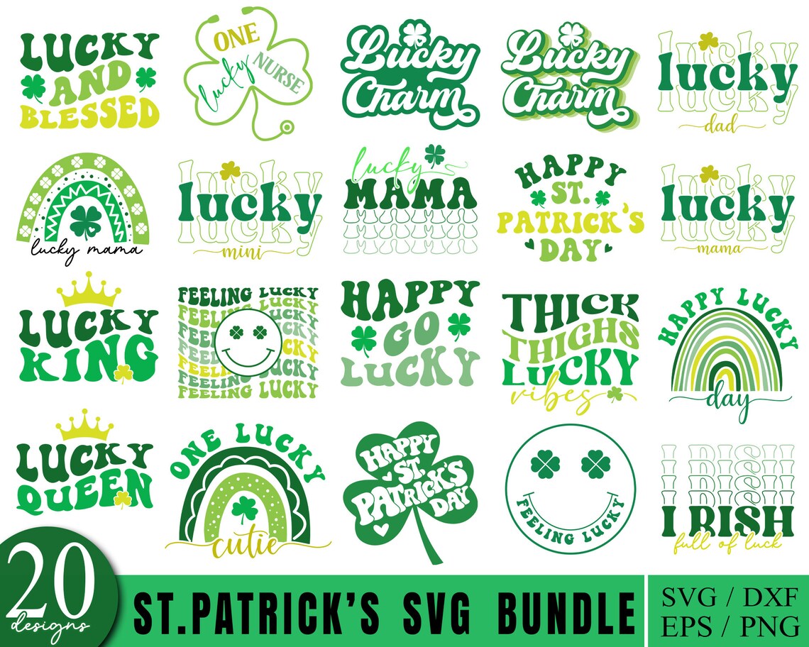 St. Patrick's Day Retro Bundle, St. Patrick's Day Quotes SVG Bundle ...