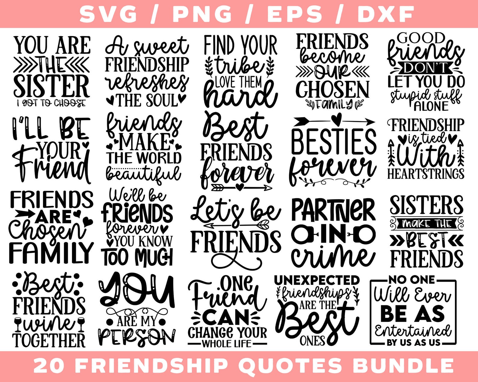 Friendship Quotes Svg Bundle, Friendship SVG, Friendship Quotes, Best ...