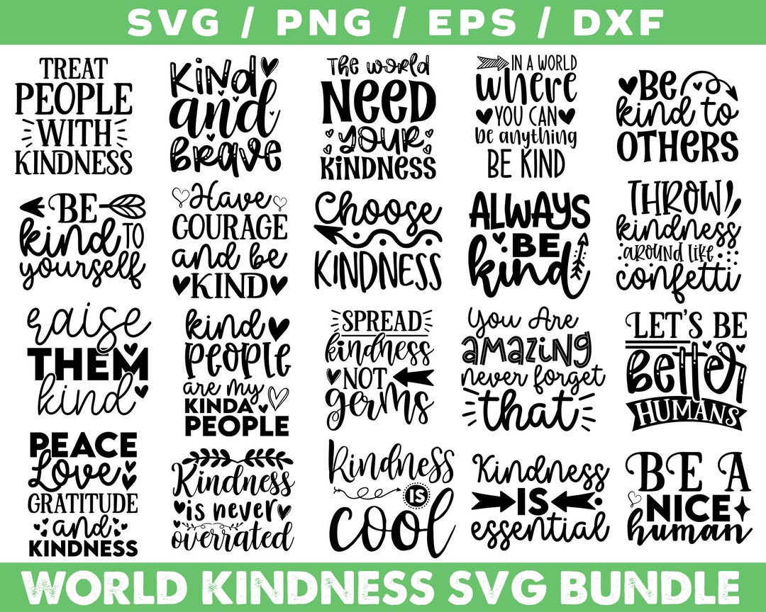 Kindness SVG Bundle, Kind Svg Bundle, Be Kind Bundle, Kindness Svg ...