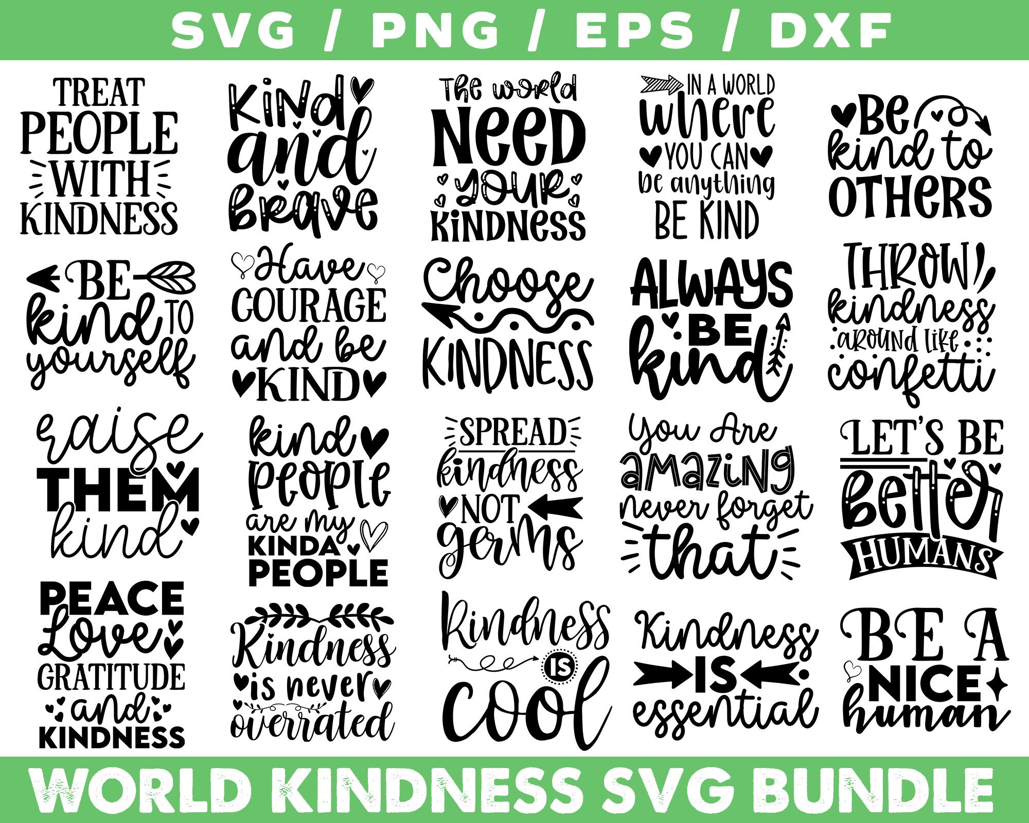 Kindness SVG Bundle, Kind Svg Bundle, Be Kind Bundle, Kindness Svg ...