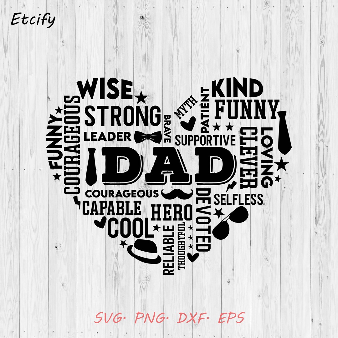 Dad Love Svg Word Art Svg Dad Birthday Svg Subway Art Svg Dad T