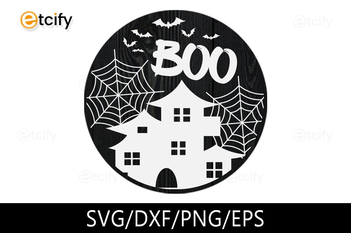 Boo Round Sign, Halloween Round Sign, Round Sign Cut Files, Halloween ...