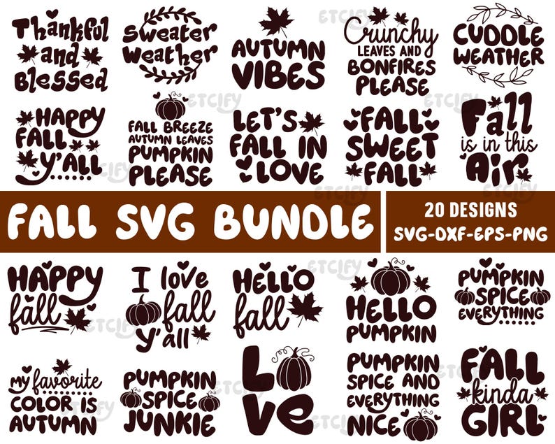 Fall SVG Bundle, Fall Sign, Autumn Svg, Thanksgiving Svg, Fall Svg ...