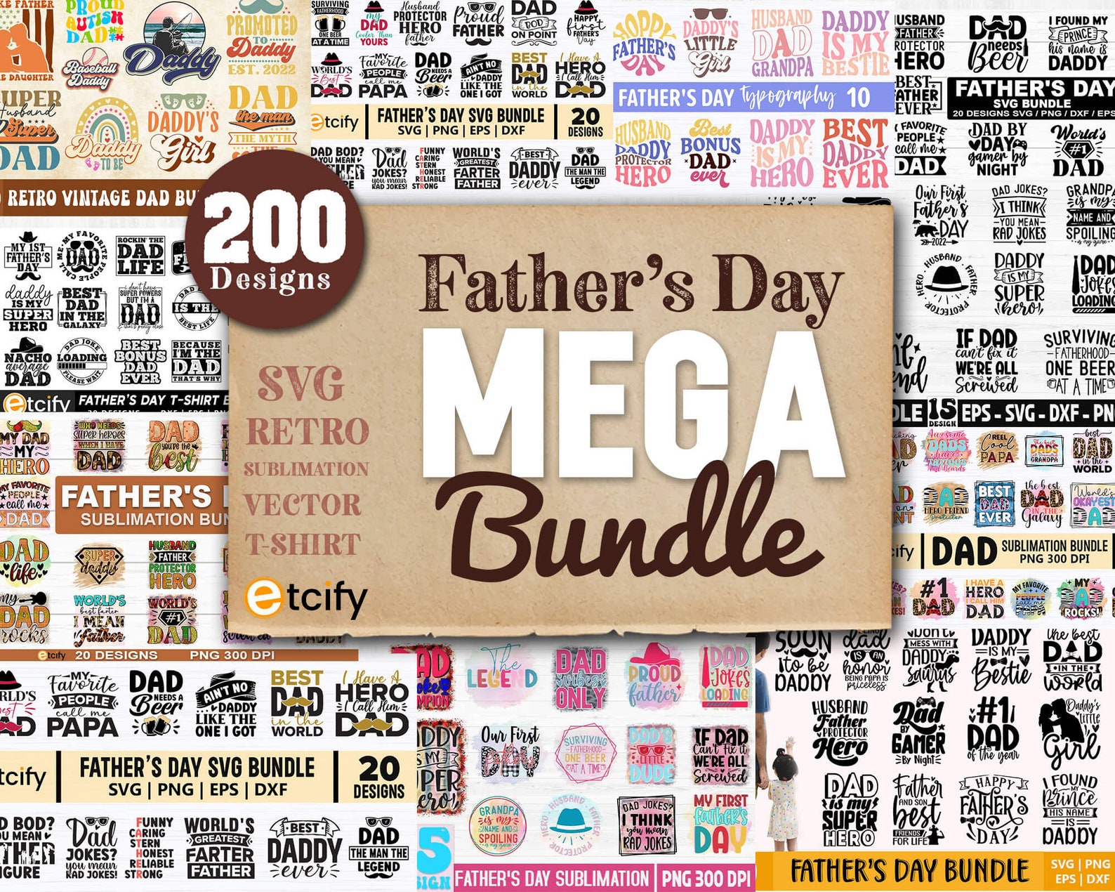 Fathers Day Mega Bundle, Happy Father's Day Bundle, Dad Bundle, Dad Svg ...
