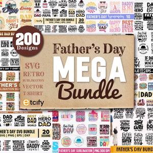 Fathers Day Mega Bundle, Happy Father's Day Bundle, Dad Bundle, Dad Svg ...
