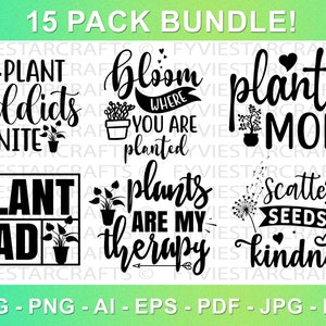 Plant Lover SVG Bundle, Plant Quotes Svg, Garden Svg, Garden SVG Bundle ...