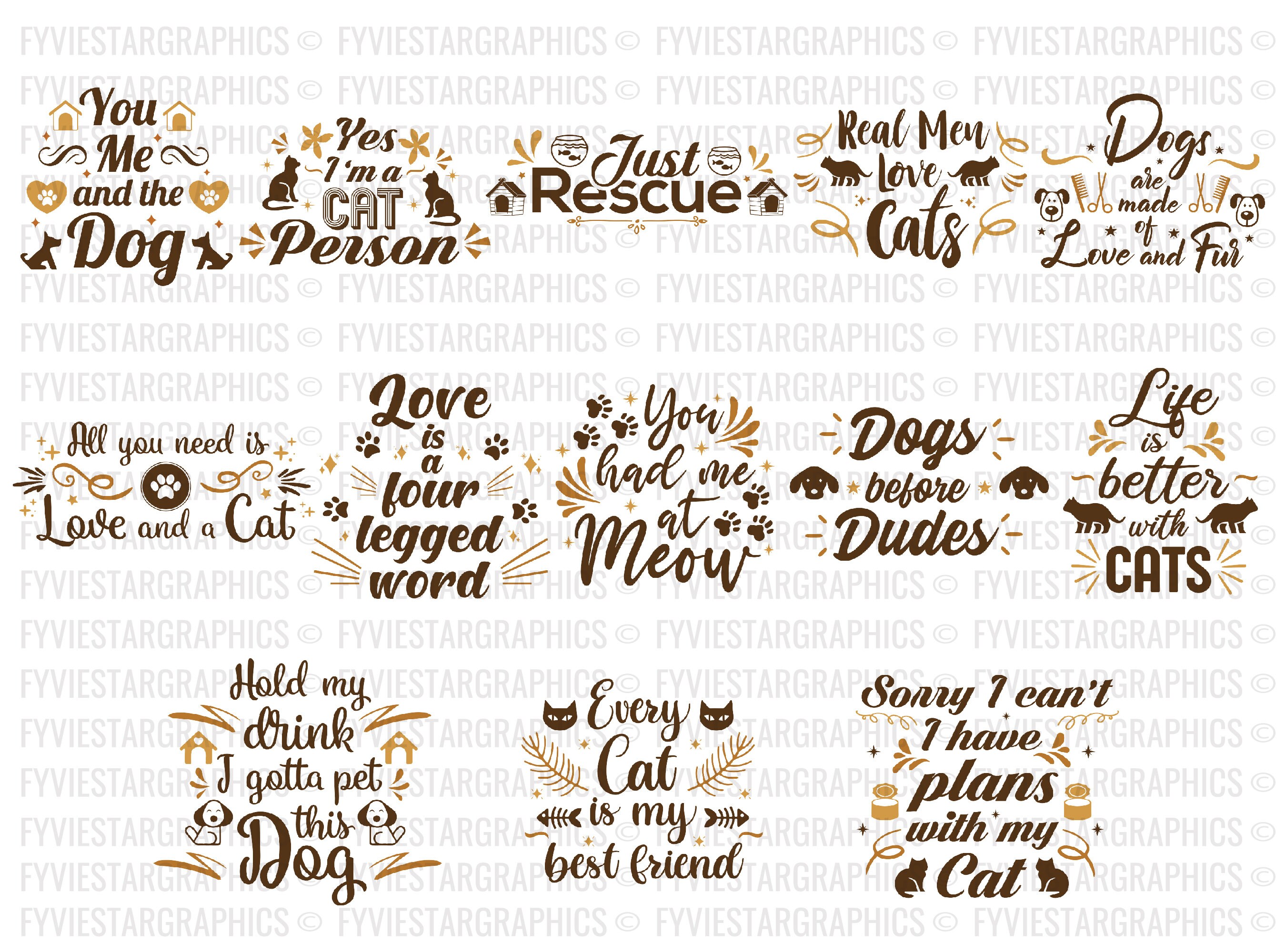 Adorable Pets Svg Bundle | Cats Svg | Adorable Dogs Bundle | Printable ...