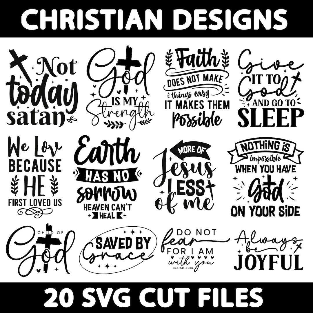 20 Christian Designs, Scripture Bundle, Instant Download, Bible Verse ...