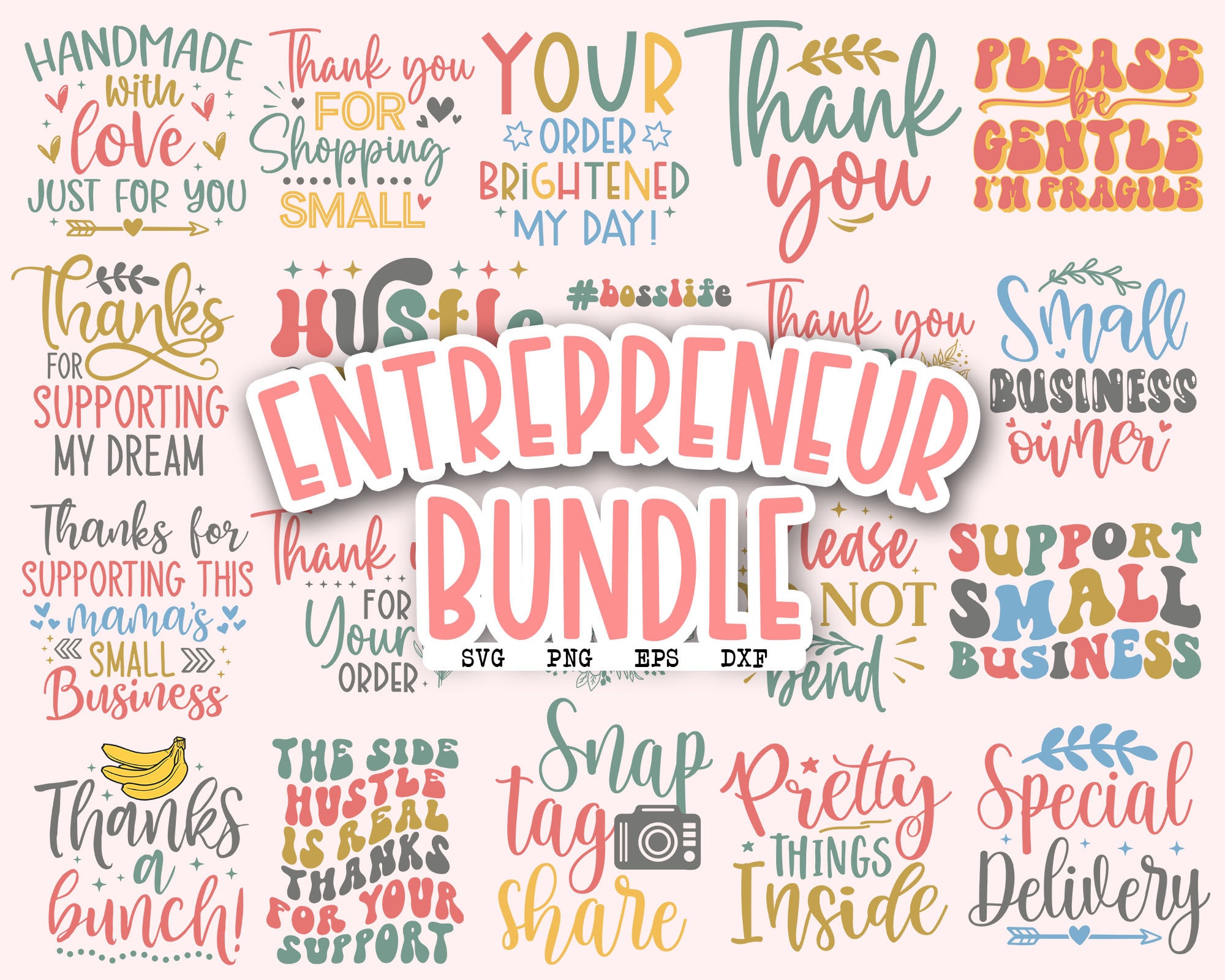 Entrepreneur Quotes SVG Bundle, Inspirational Quote Designs, Small ...