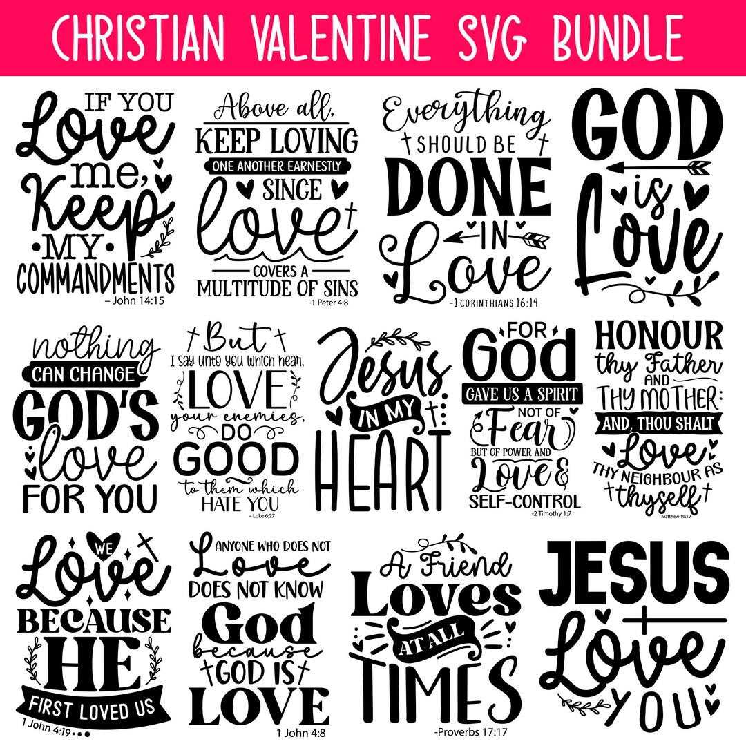 Jesus Love Designs, Love for Jesus, Christian Valentine SVG Bundle ...
