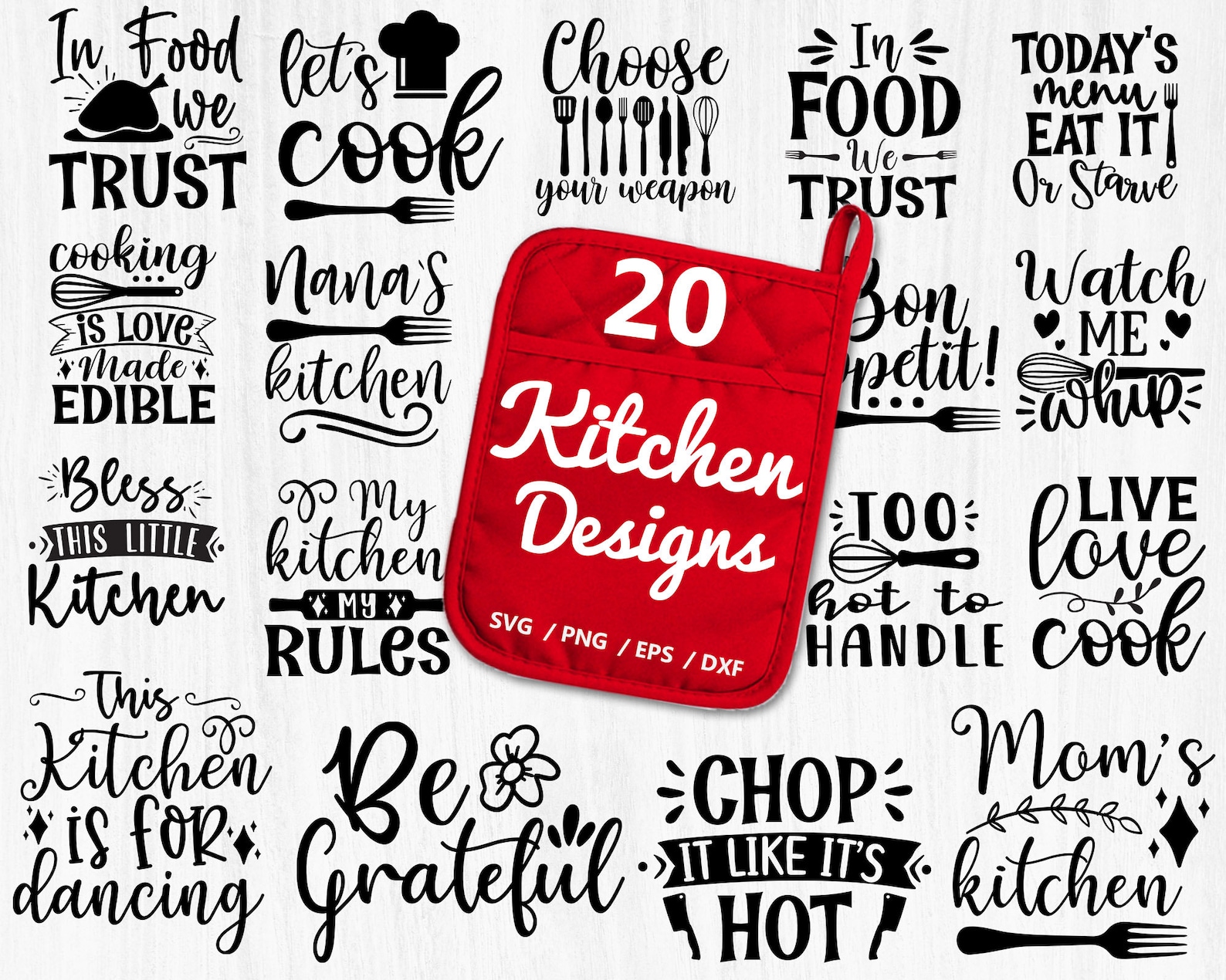 Kitchen SVG Bundle, Kitchen Quotes Svg, Kitchen Png, Funny Kitchen Sign ...