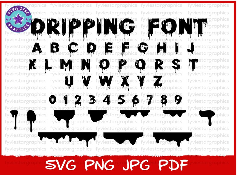 Dripping Font SVG Dripping Alphabet Horror Font Svg File - Etsy
