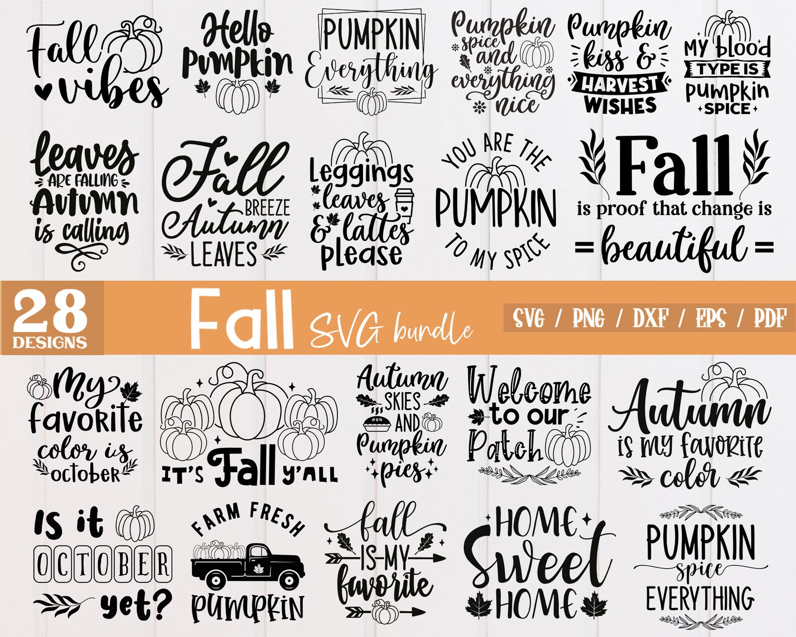 Fall Svg Bundle, Fall Quotes Svg Bundle, Pumpkin Svg, Fall Shirt Svg ...