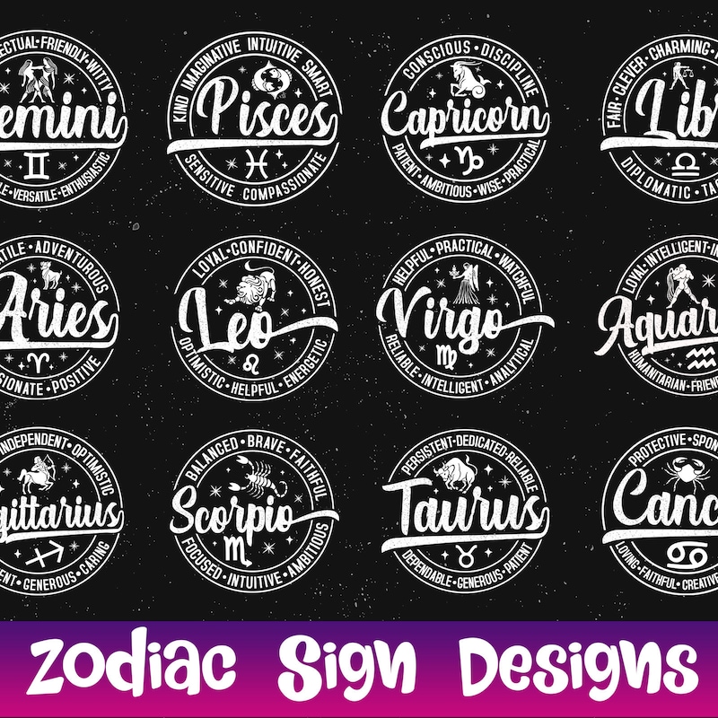 Zodiac Sign Print - Etsy
