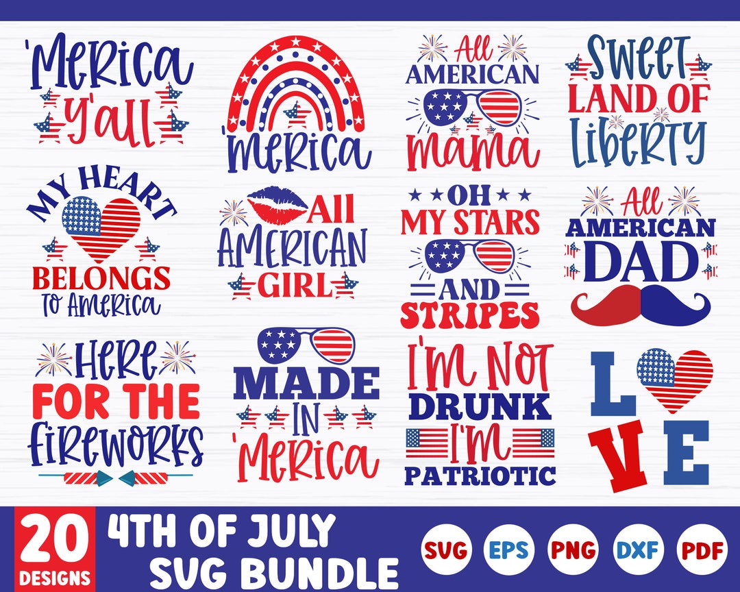 4th of July SVG Bundle, July 4th SVG, Usa Flag Svg, America Svg, USA ...