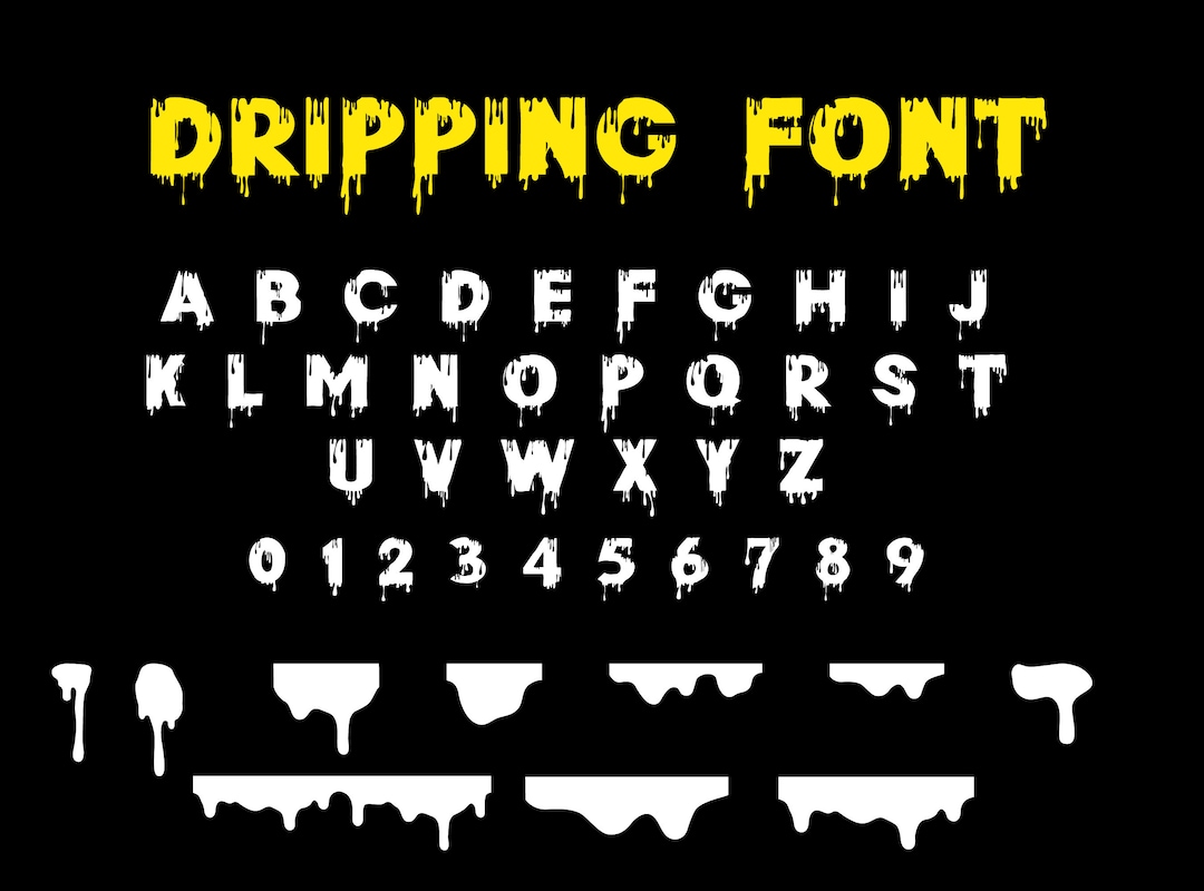 Dripping Font SVG, Dripping Alphabet, Horror Font, Svg File for Cricut ...