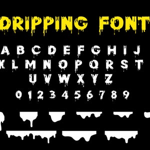 Dripping Font SVG, Dripping Alphabet, Horror Font, Svg File for Cricut ...