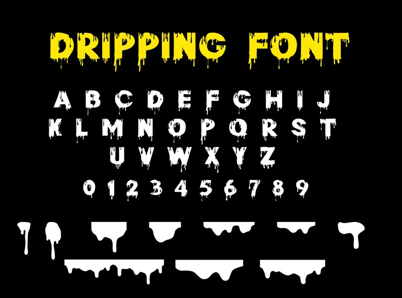 Dripping Font SVG Dripping Alphabet Horror Font Svg File - Etsy