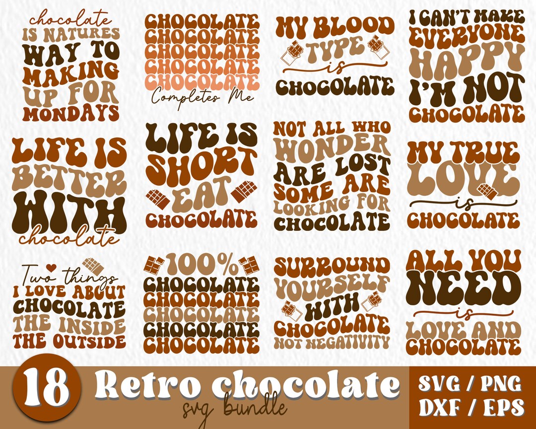 Chocolate Day Bundle, Retro Chocolate Bundle, Chocolate Bundle ...