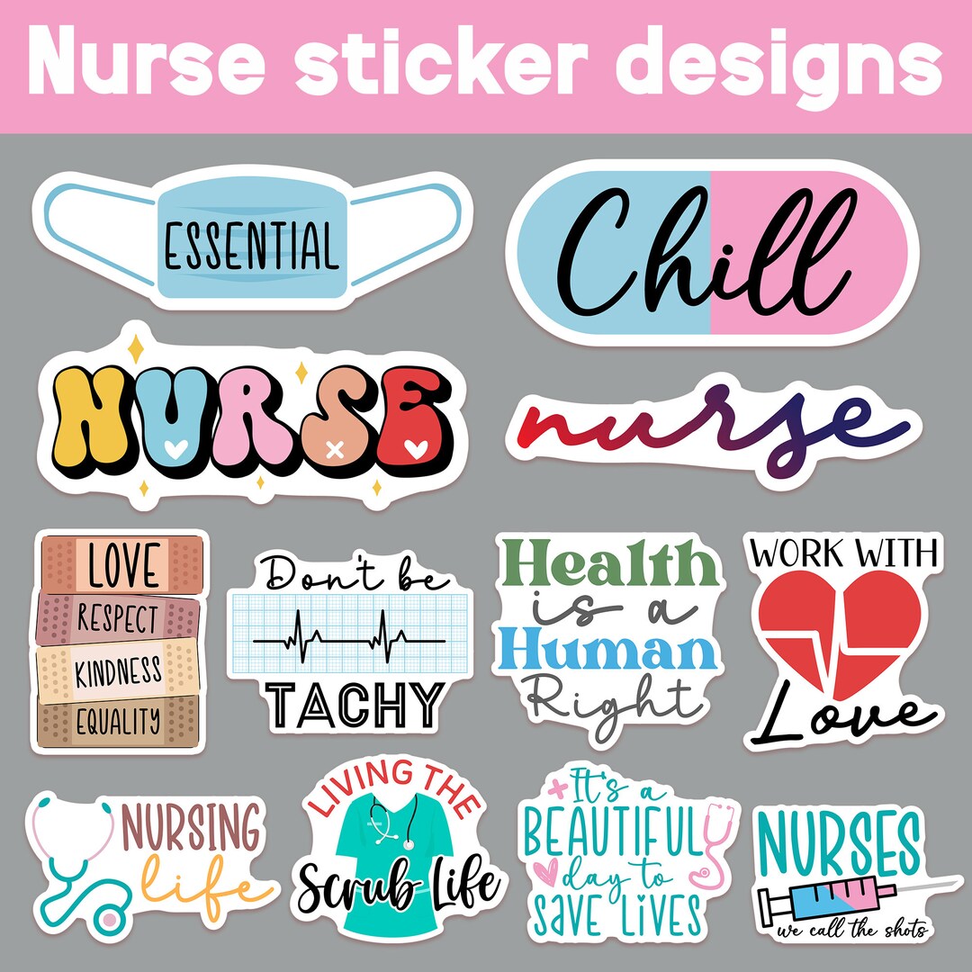 Nurse Printable Stickers, Nurse Png Stickers, Nurse Svg Bundle, Sticker ...