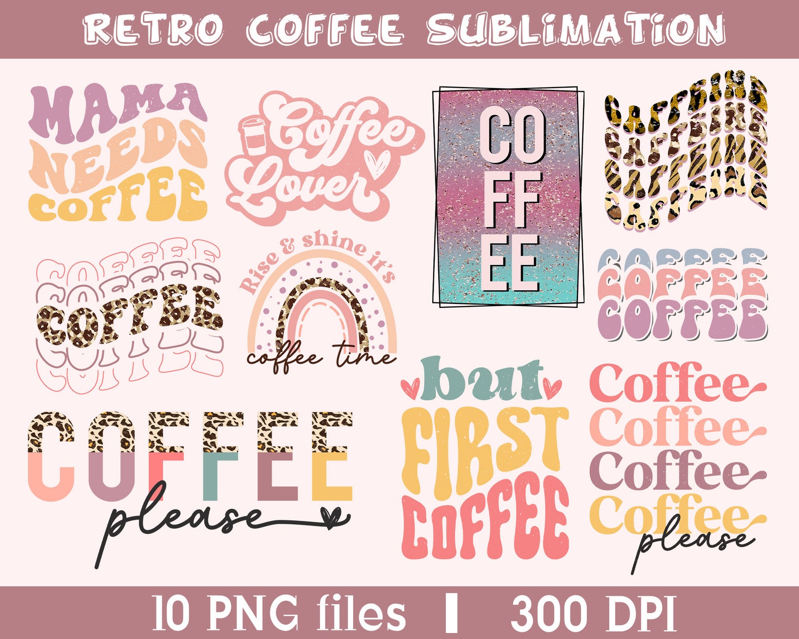 Coffee Retro Png Coffee Png Retro Coffee Bundle Coffee - Etsy