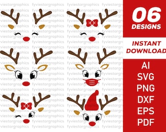 Reindeer SVG, Girl Reindeer Svg, Boy Reindeer Svg Christmas Reindeer ...