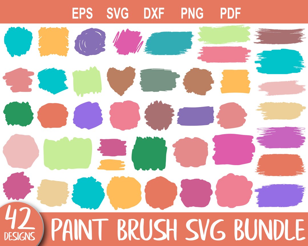 Paint Brush Stroke Bundle Svg, Paint Brush Svg, Background Svg, Brush ...