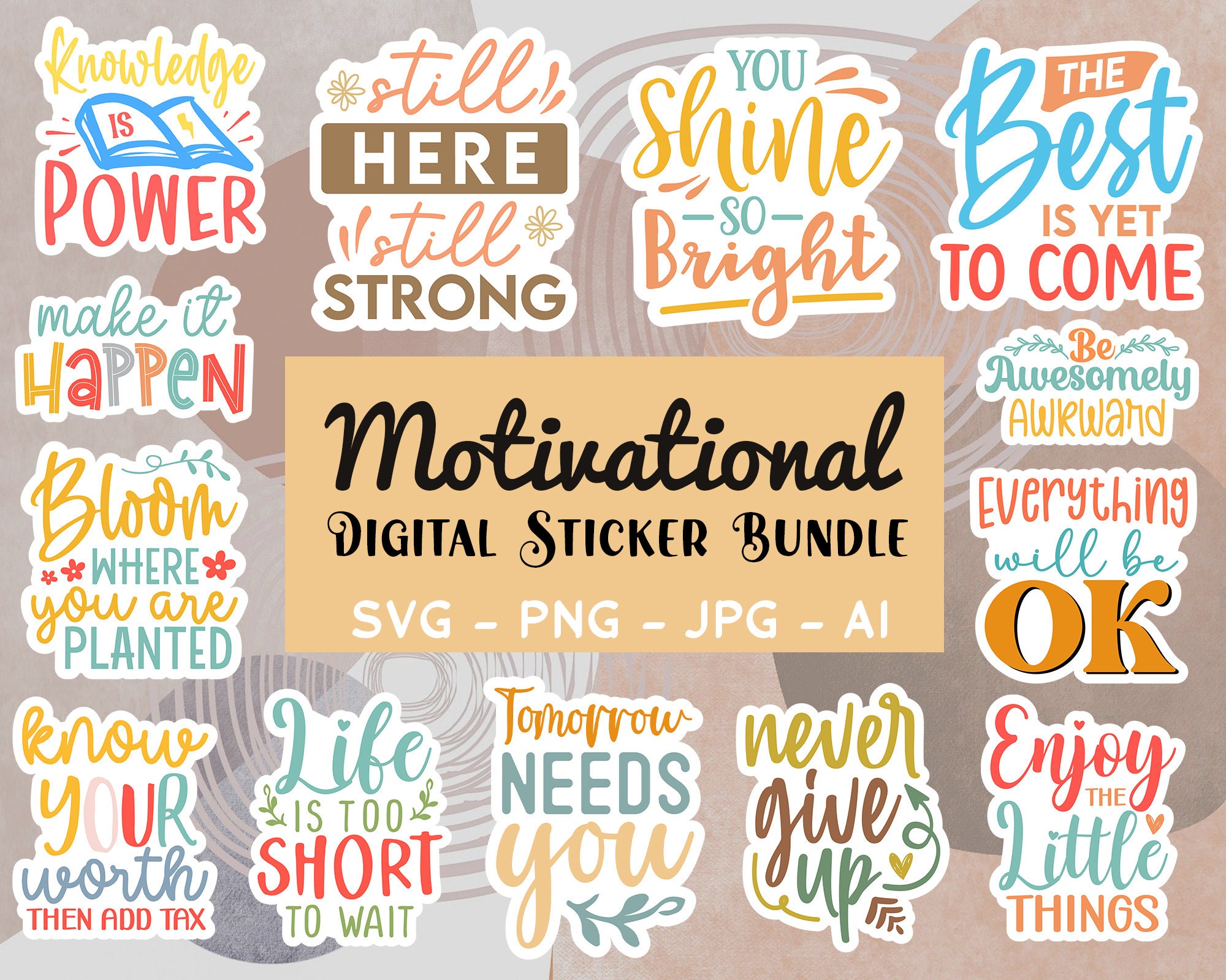 Boho Motivational Quotes Svg Png Sticker Bundle Motivational - Etsy Canada