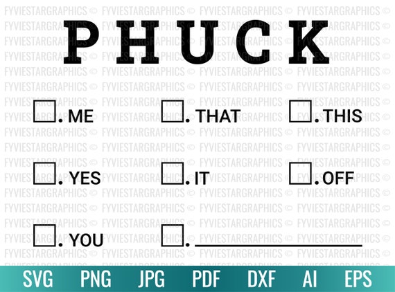 Phuck Svg Instant Download File Instant Clipart Adult | Etsy