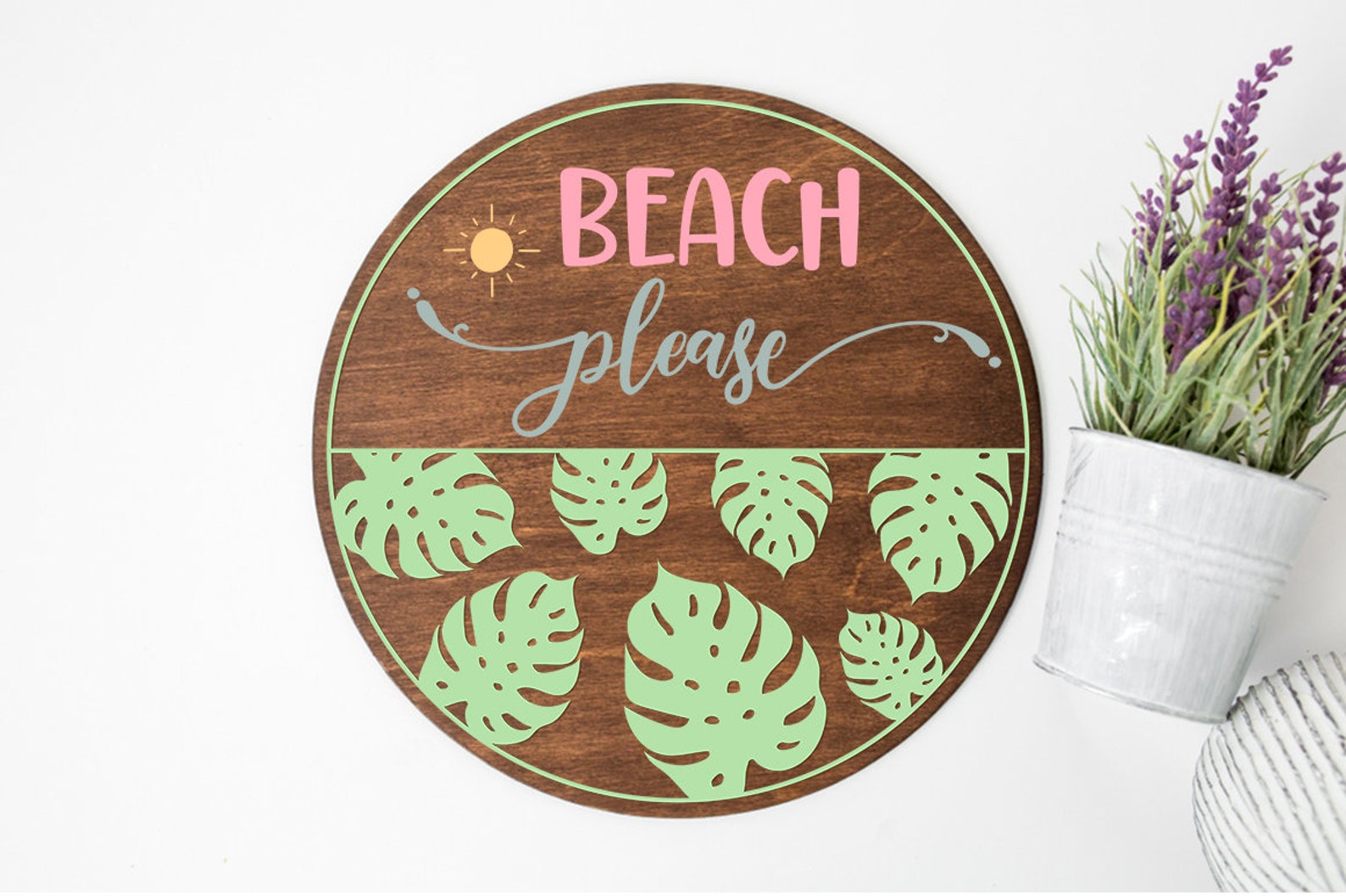 Summer Round Sign SVG Bundle, Round Door Hanger Svg, Summer Door Hanger ...