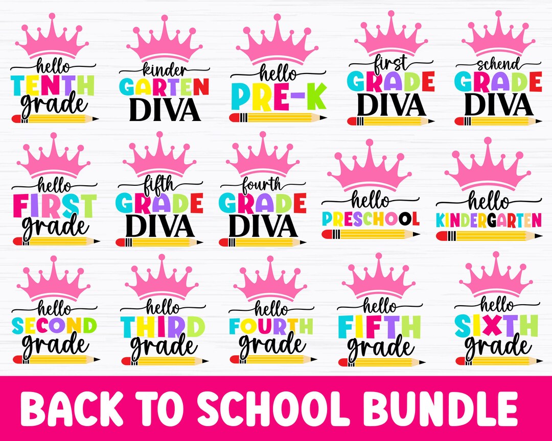 Hello School Svg Bundle, Back to School, Back to School Svg, Girl First ...