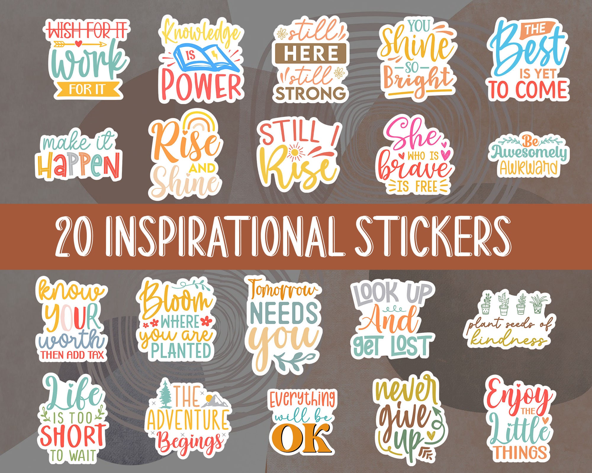 Boho Motivational Quotes Svg Png Sticker Bundle Motivational - Etsy