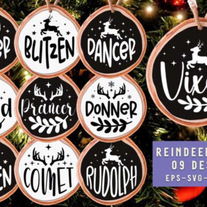 Reindeer Names Svg - Etsy