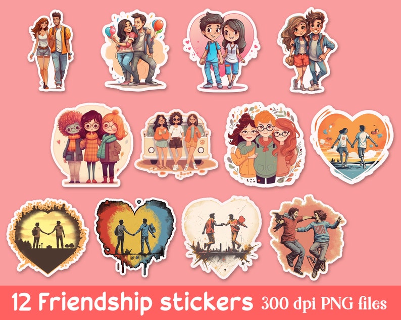 Happy Friendship Day Sticker Bundle, Friendship Day Sticker, Gift ...
