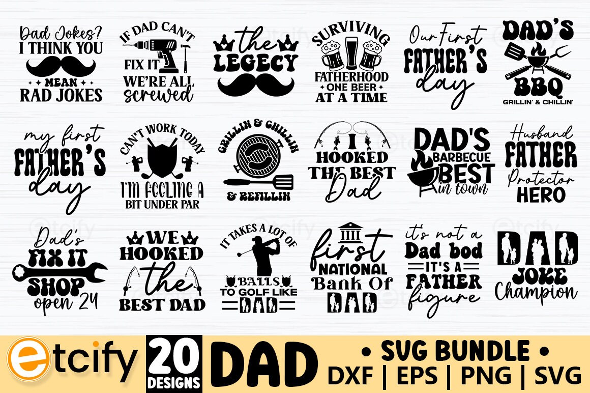 Fathers Day Mega Bundle, Happy Father's Day Bundle, Dad Bundle, Dad Svg ...