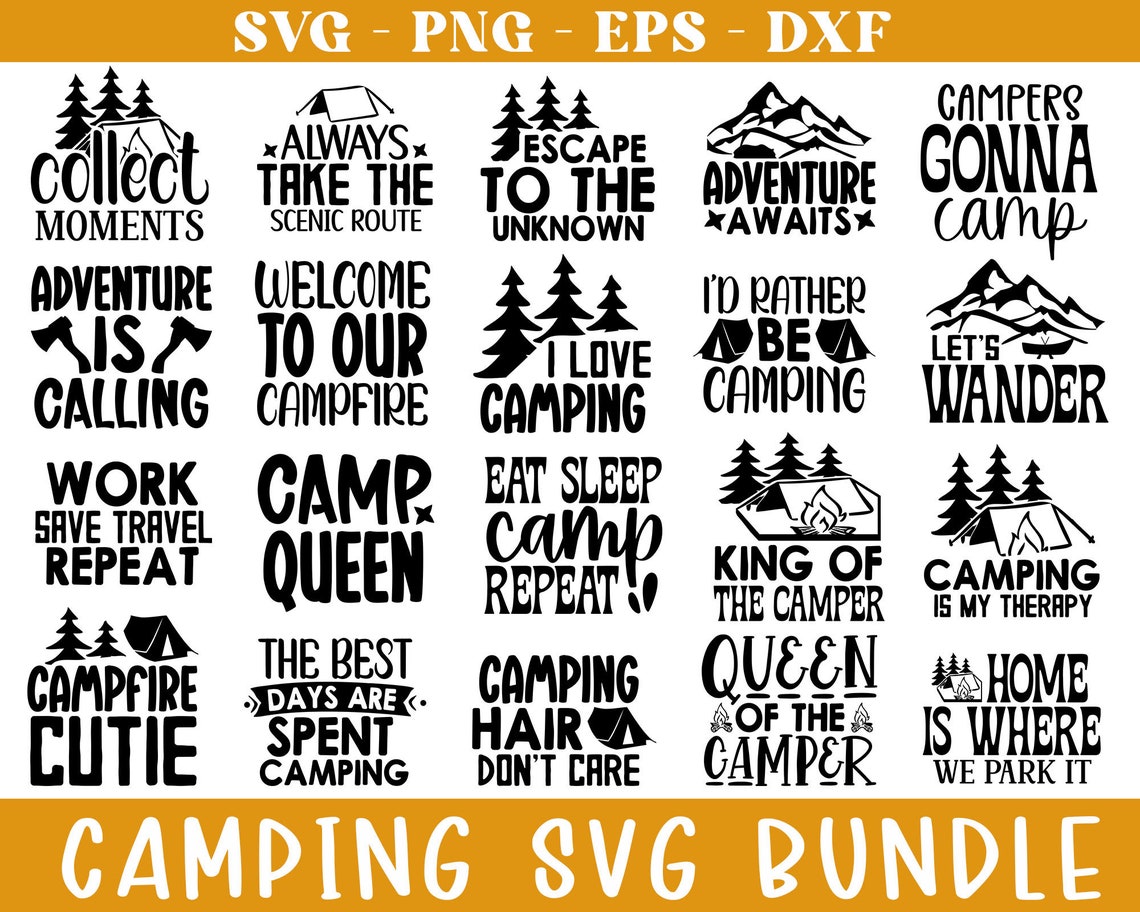 20 Camping SVG Bundle, Camping SVG Bundle, Camping Crew Svg, Camp Life ...