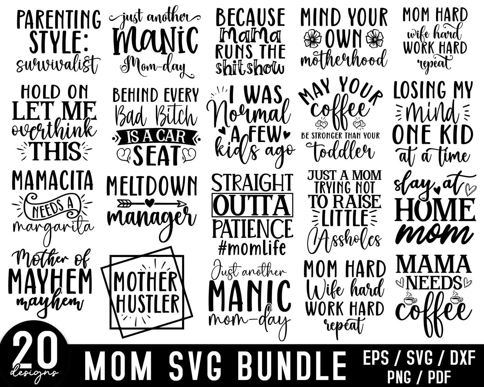 Mom Quotes Svg Bundle Mom Svg Bundle Mom Bundle Svg Happy Mothers