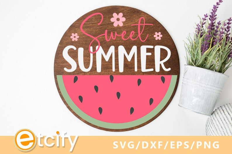 Summer Round Sign SVG Bundle, Round Door Hanger Svg, Summer Door Hanger ...