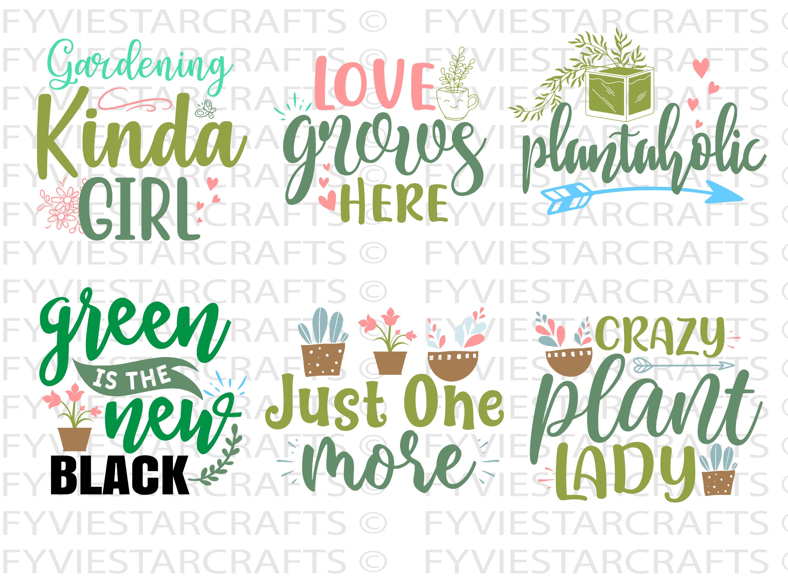Plant Lover Colourful SVG Bundle, Plant Quotes Svg, Garden Svg, T-shirt ...