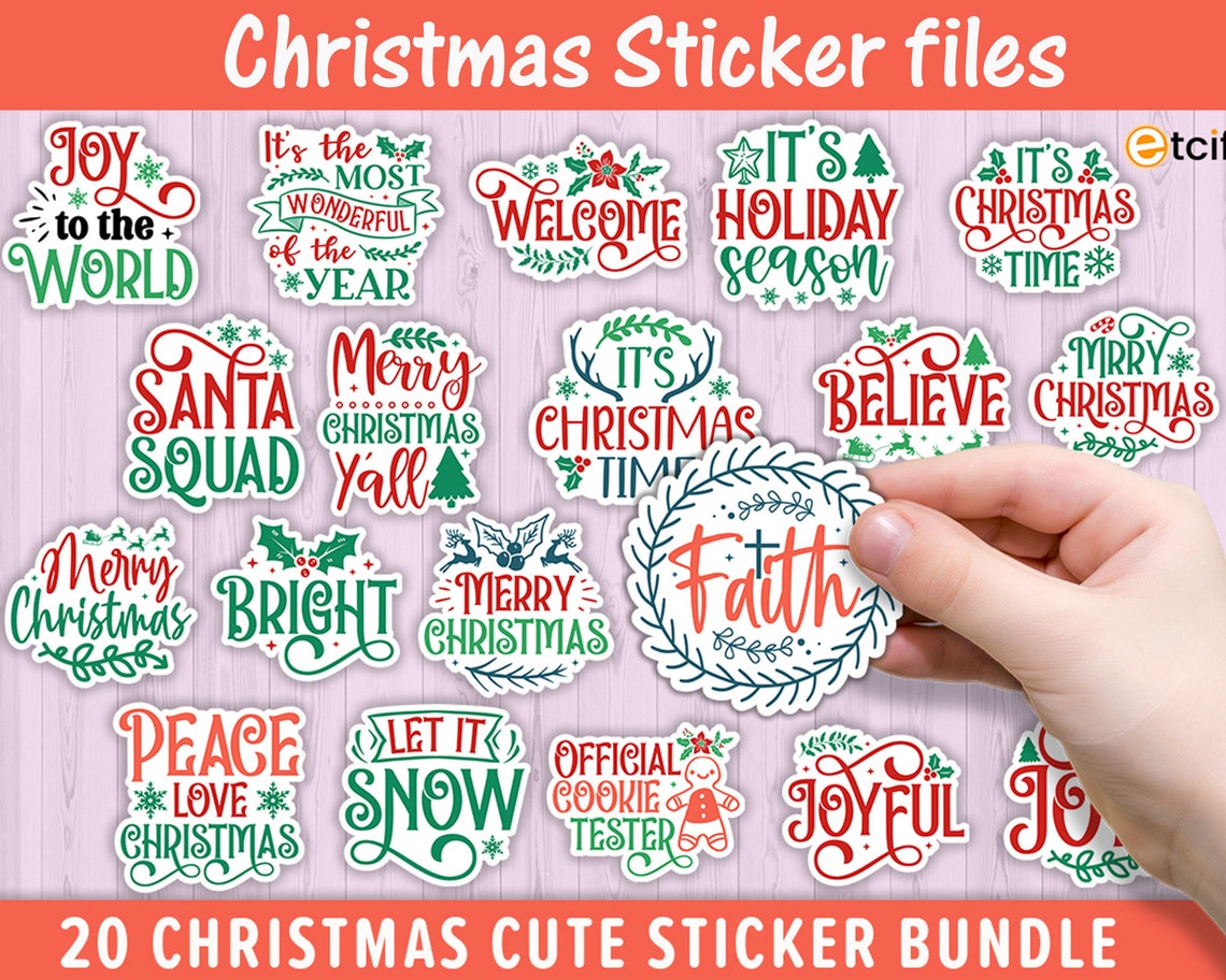 Christmas Sticker Png, Printable Sticker, Sticker File, Christmas ...
