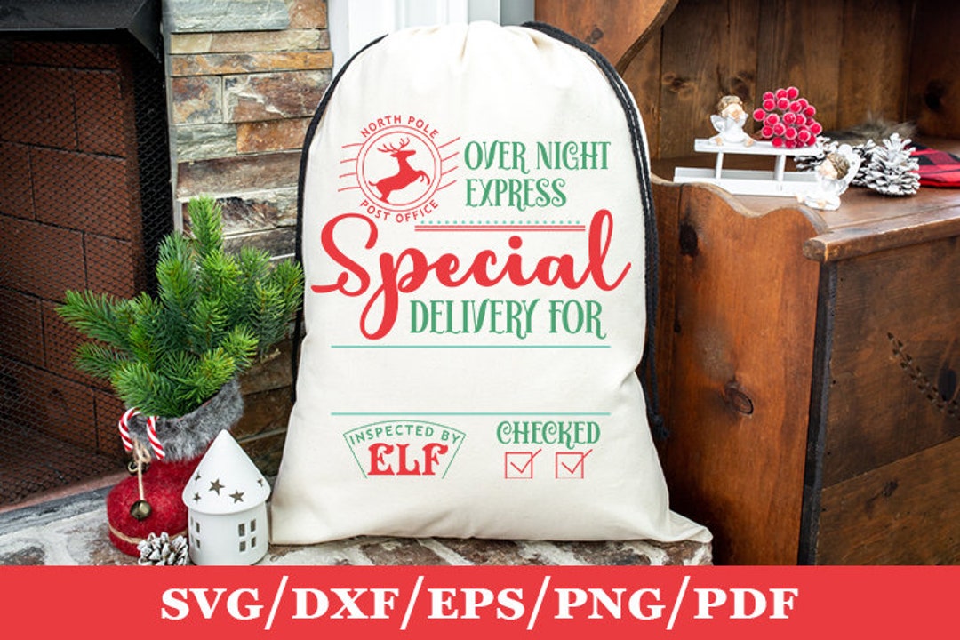 North Pole Post Office Overnight Express, Santa Sack SVG, Christmas ...