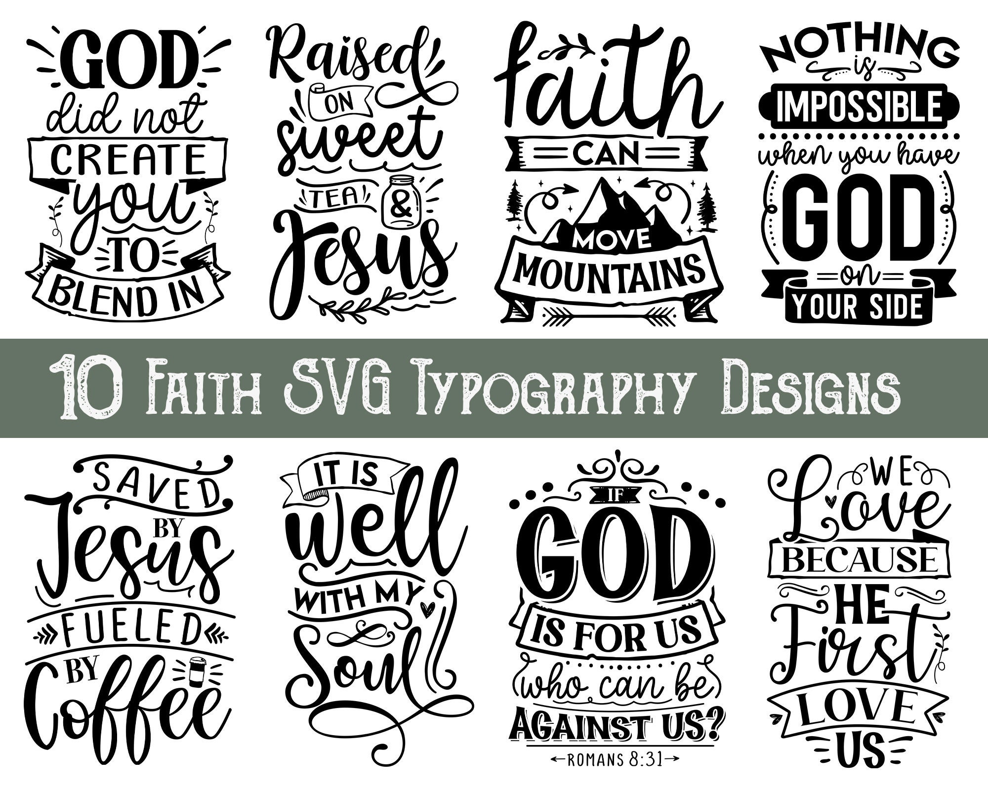 Christian Svg Bundle, Faith Designs. Bible Verse Shirt Design, Faith ...